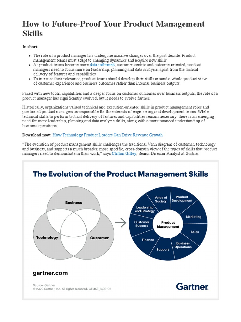 How To Future-Proof Your Product Management Skills | PDF | Strategic ...