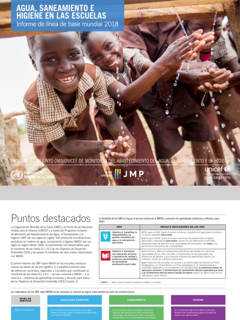 JMP WASH in Schools-SP v3 WEB Brochure | PDF | Lavar | Suministro de agua