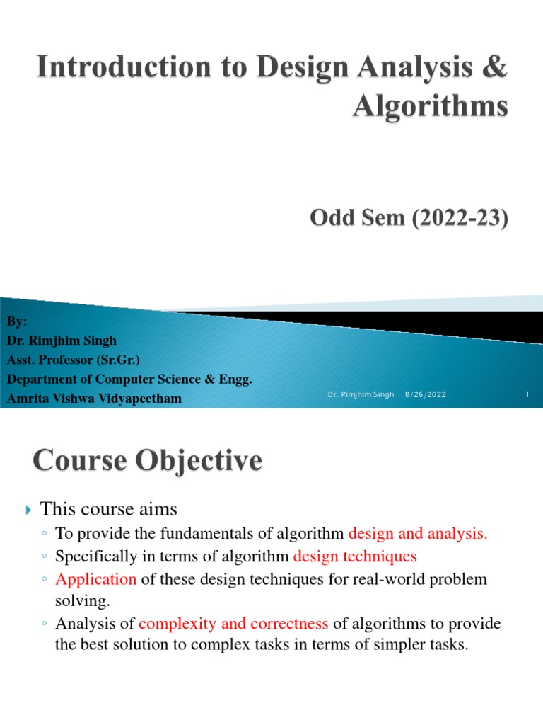 Introduction To Design Analysis & Algorithms | PDF | Time Complexity ... Introduction To Design Analysis & Algorithms | PDF | Time Complexity ...