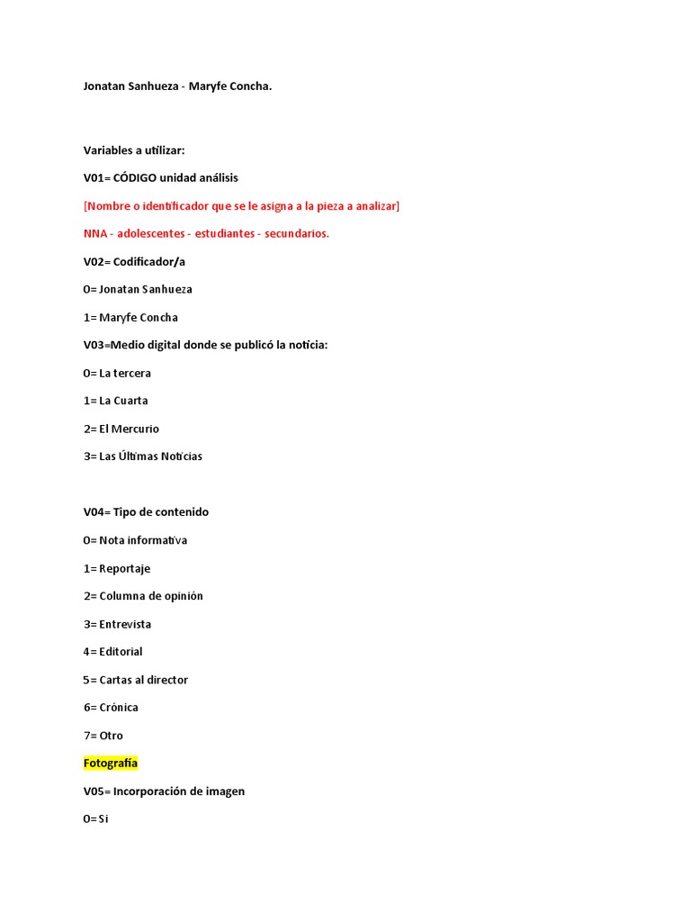 Libro de Codigos Investigación NNA | PDF