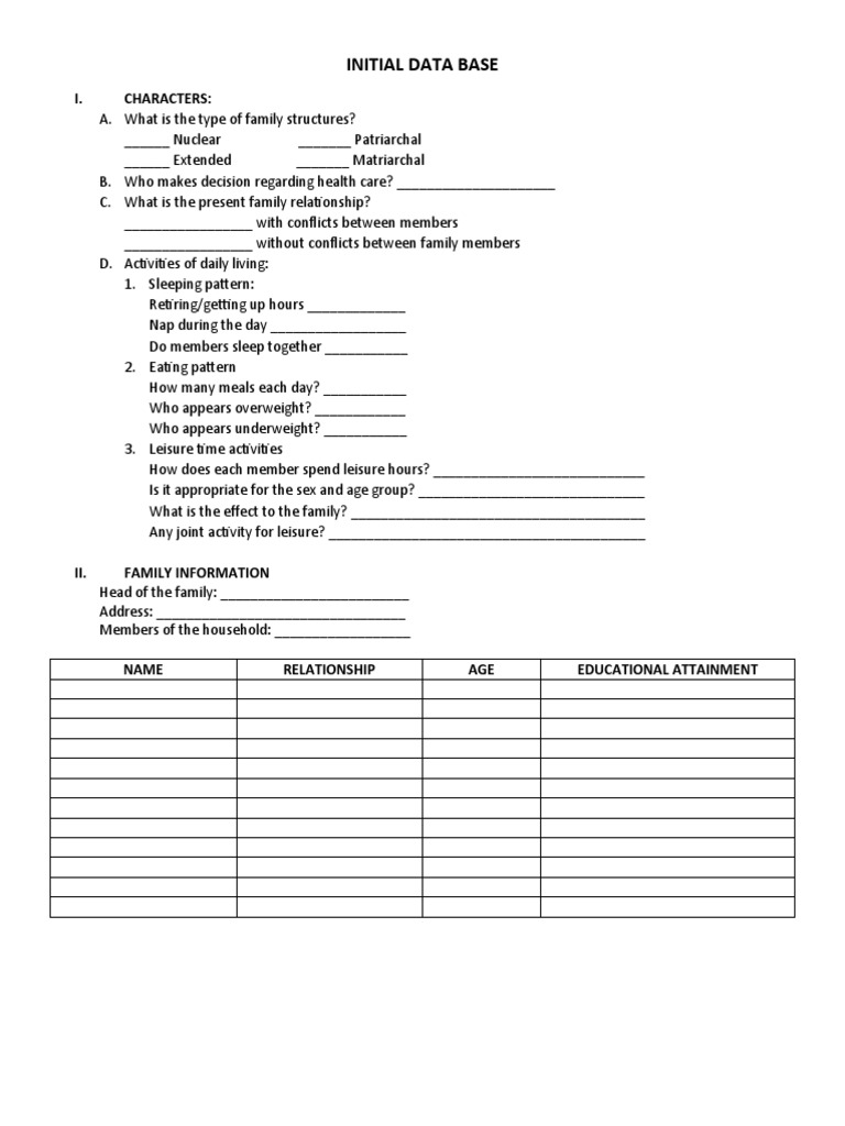Initial Data Base 1 | PDF | Health Sciences