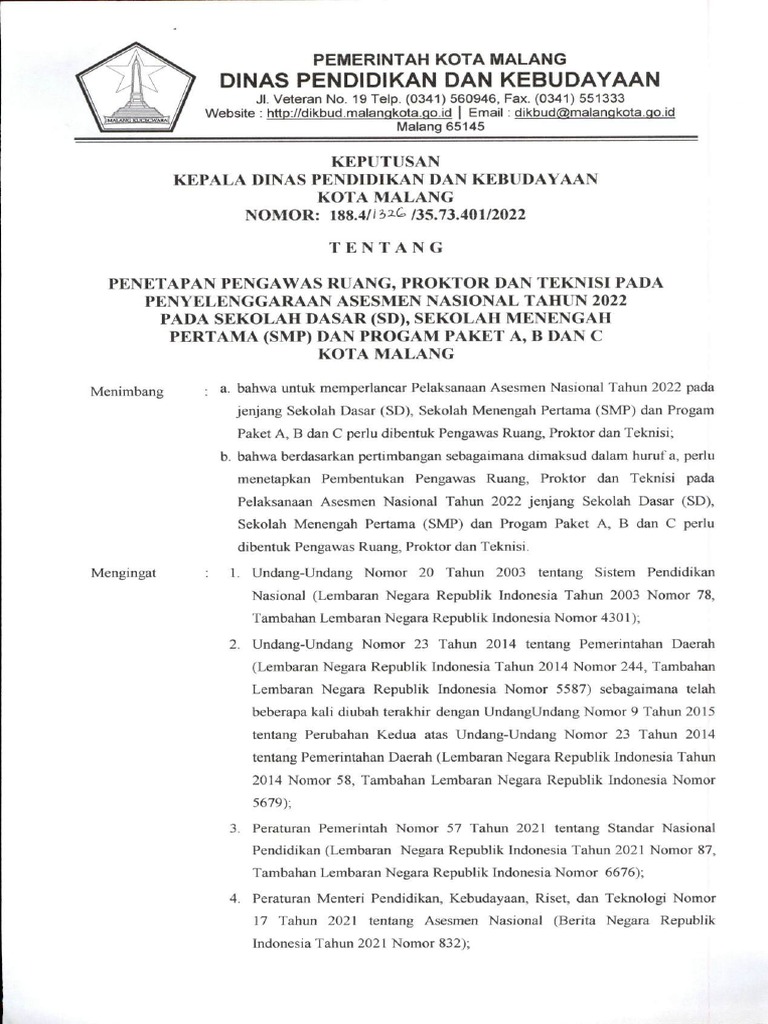 SK Proktor ANBK SD | PDF