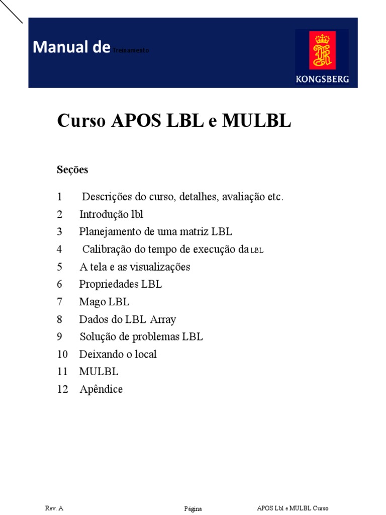 Apos LBL and Mulbl Course TRNG Manual - PTBR | PDF | Tempo | Nível do mar