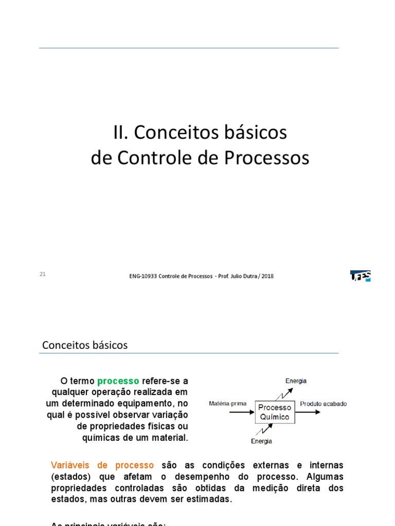 Conceitos fundamentais de variáveis de processo e seleção de variáveis ... Conceitos fundamentais de variáveis de processo e seleção de variáveis ...