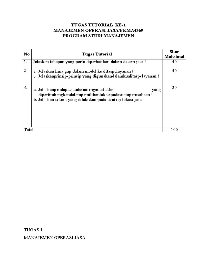 Manajemen Operasi Jasa | PDF | Bisnis