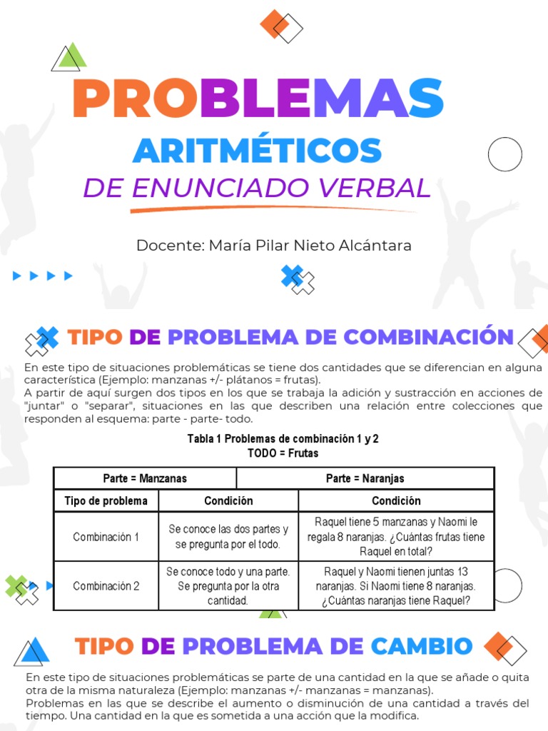 Problemas Aritméticos de Enunciado Verbal | PDF