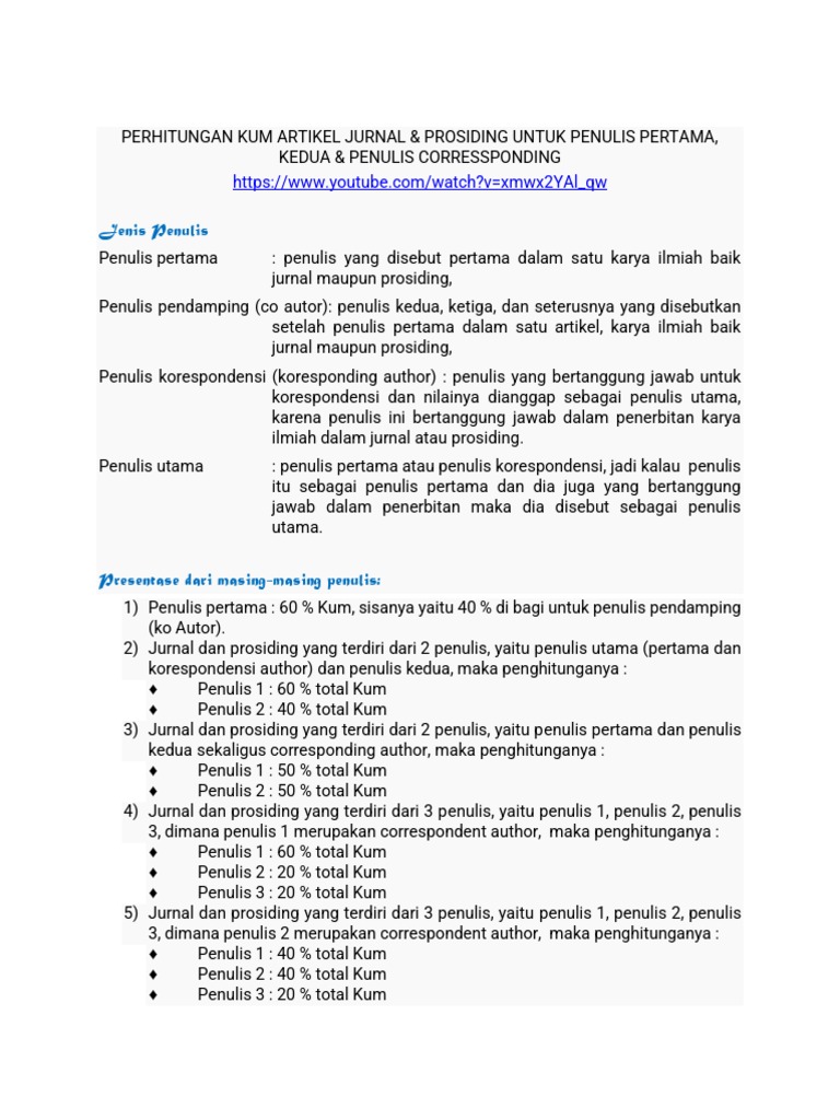 Cara Perhitungan Jurnal Dan Prosiding | PDF