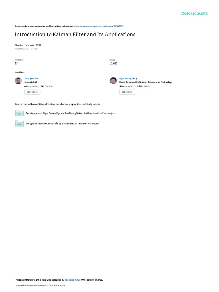 InTechOpen Kalman Postprint | PDF | Kalman Filter | Interpolation