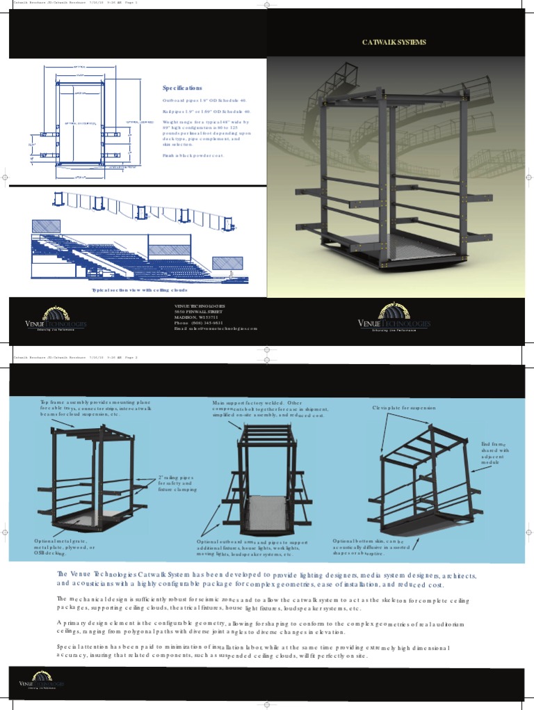Catwalk Brochure | PDF | Pipe (Fluid Conveyance) | Loudspeaker