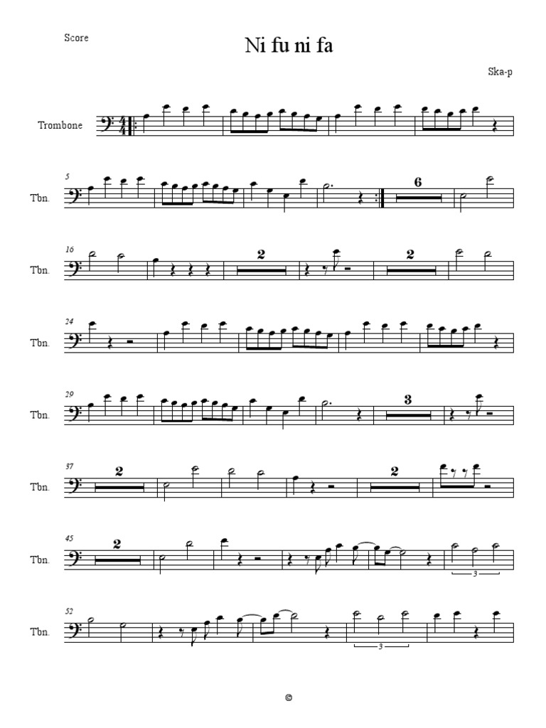 Ni Fu Ni Fa Ska-P Trombone | PDF