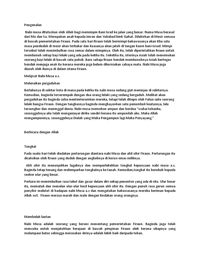 Mukjizat Nabi Musa A.S | PDF