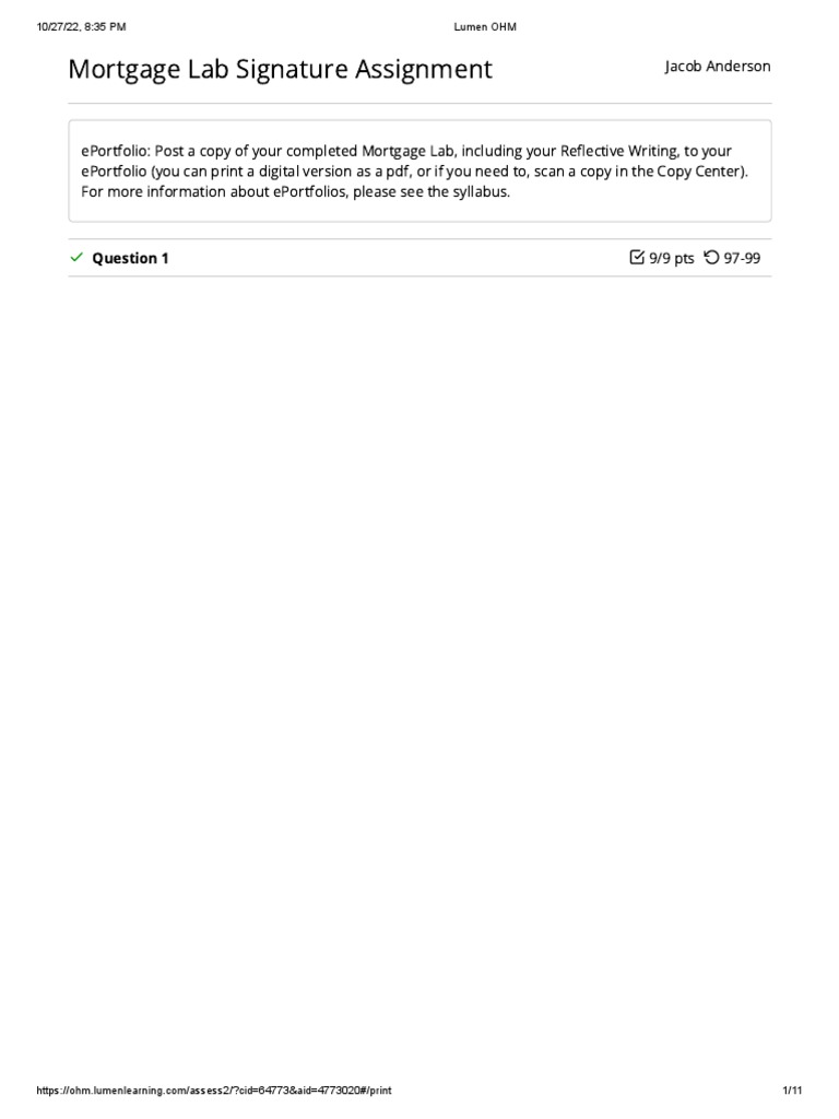 Mortgage Lab Assignment | PDF | Interest | Mortgage Loan