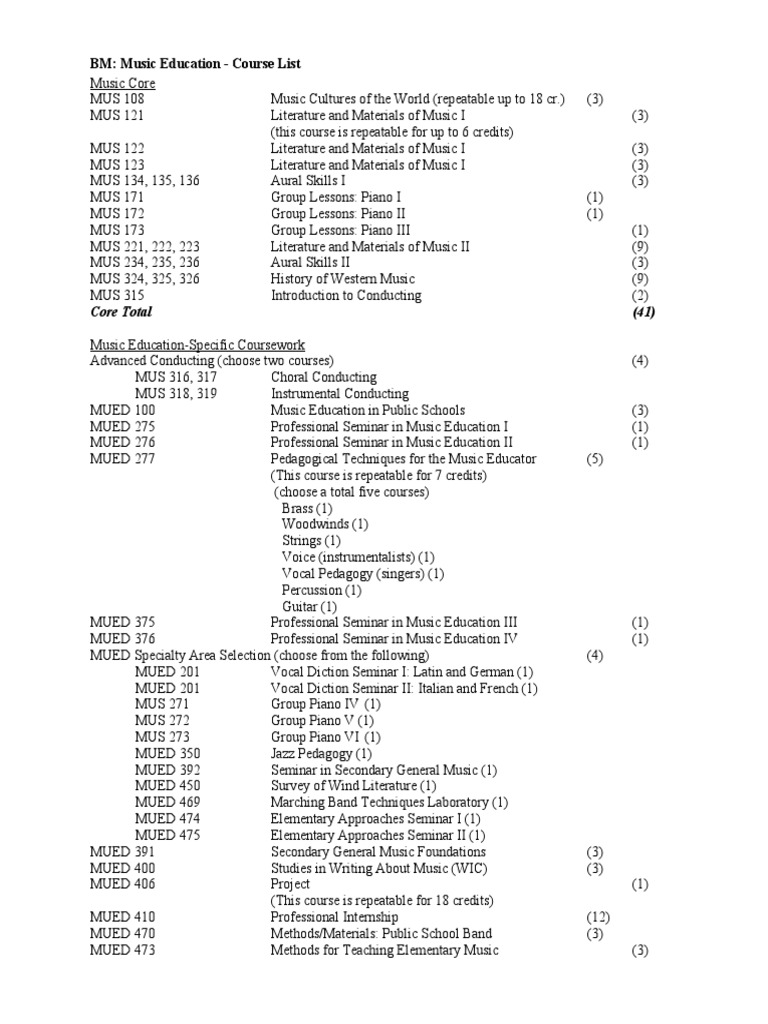 BM Music Education | Download Free PDF | Music Education | Conducting