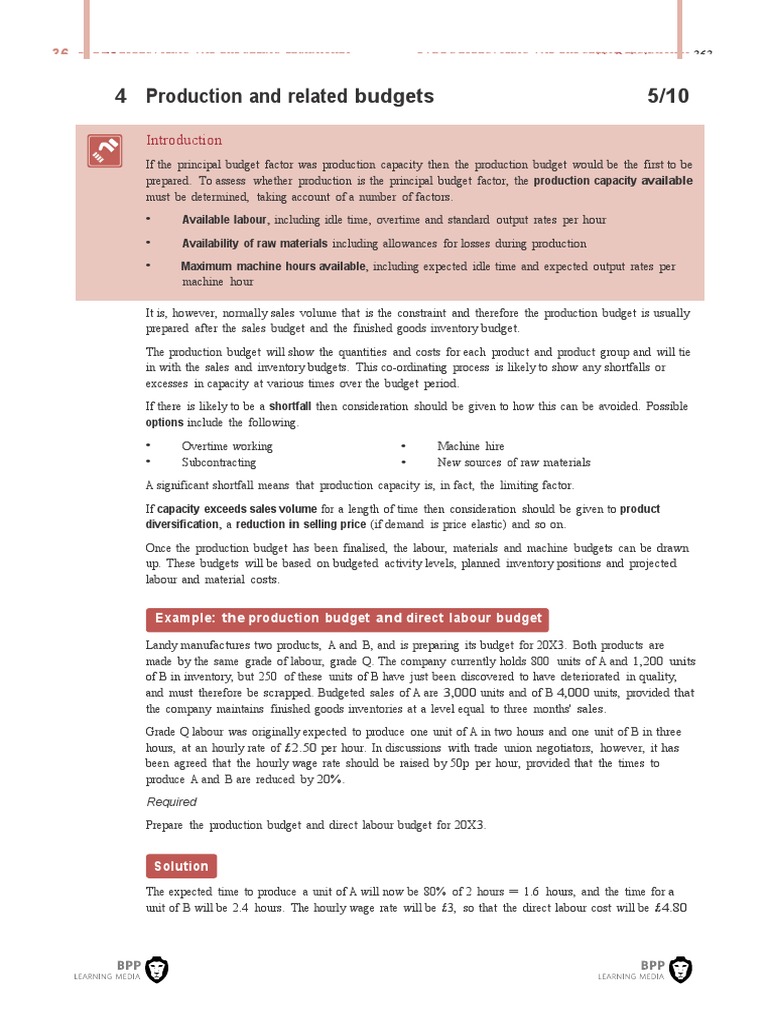 CIMA P1 Bud Q | PDF | Expense | Inventory