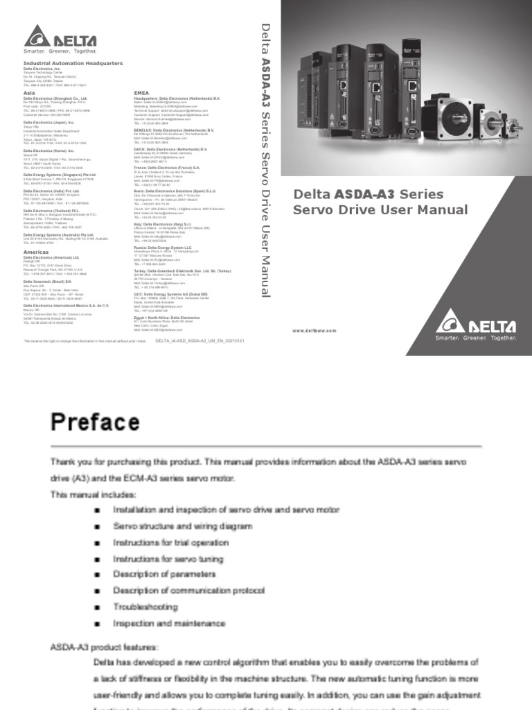 Delta Ia-Asd Asda-A3 Um en 20210121 | PDF | Electric Motor | Equipment