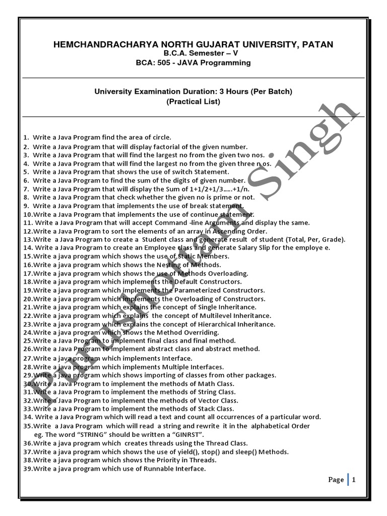 Java Practical With Output 1 To 48 Pdf Constructor Object Oriented Programming Programming 