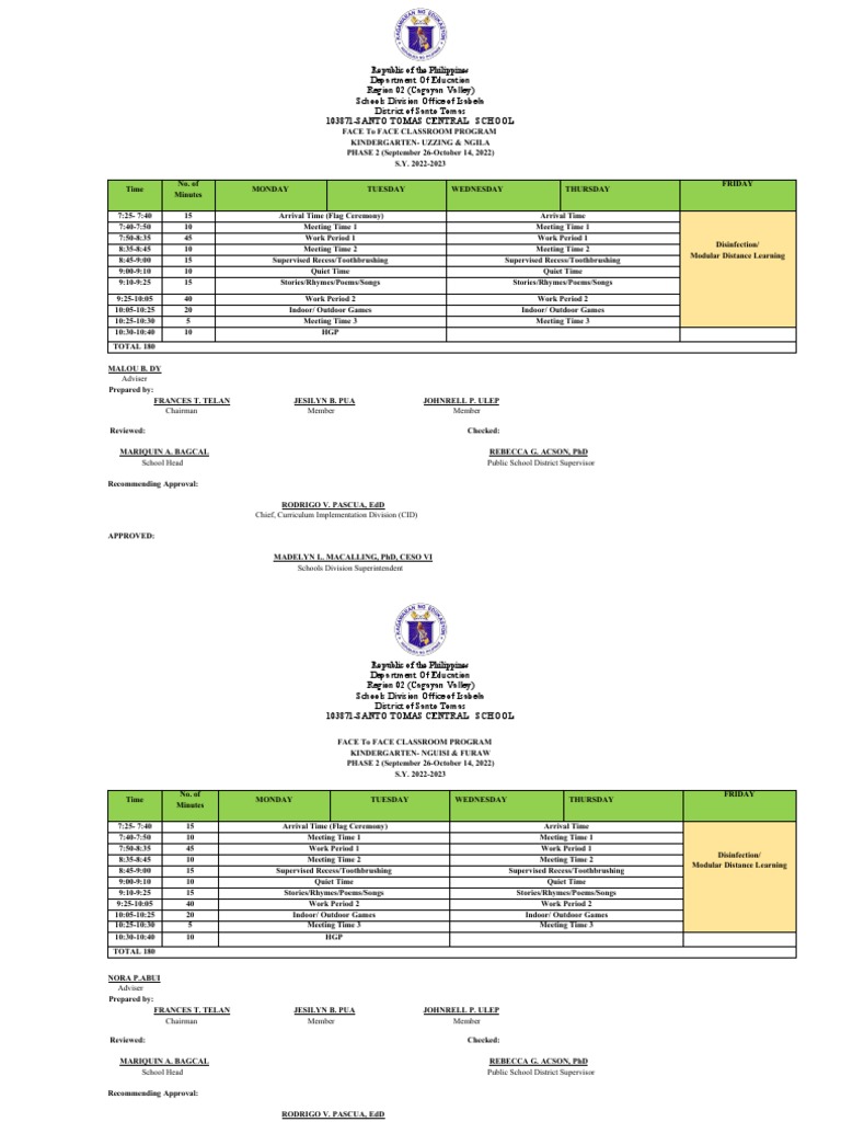 Newphase2 Classroom Program f2f 2022 2023 | PDF | Philippines