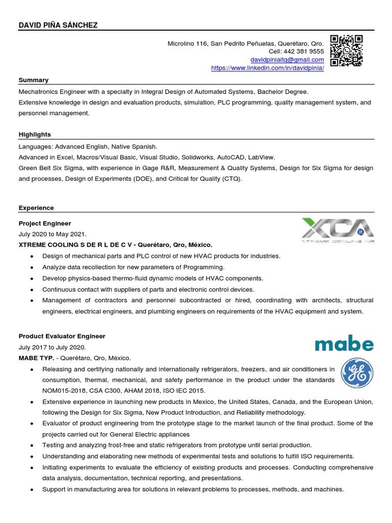Resume David Piña 2021 Rev. 2 | PDF | Mathematical Analysis | Mathematics