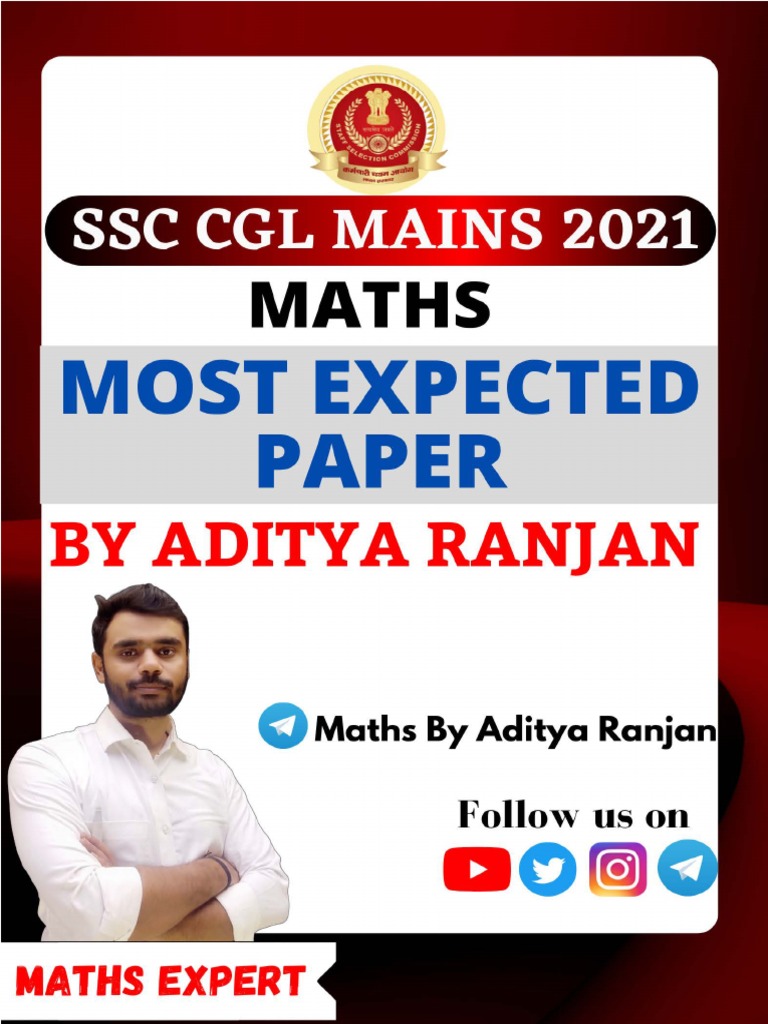 SSC CGL Mains 2021 Most Expected Paper 01 | PDF | Elementary Mathematics | Physical Quantities