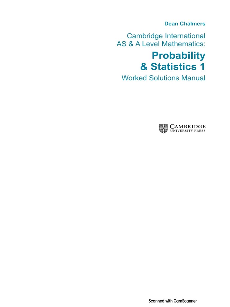 Cambridge International As Amp A Level Mathematics Probability and ...