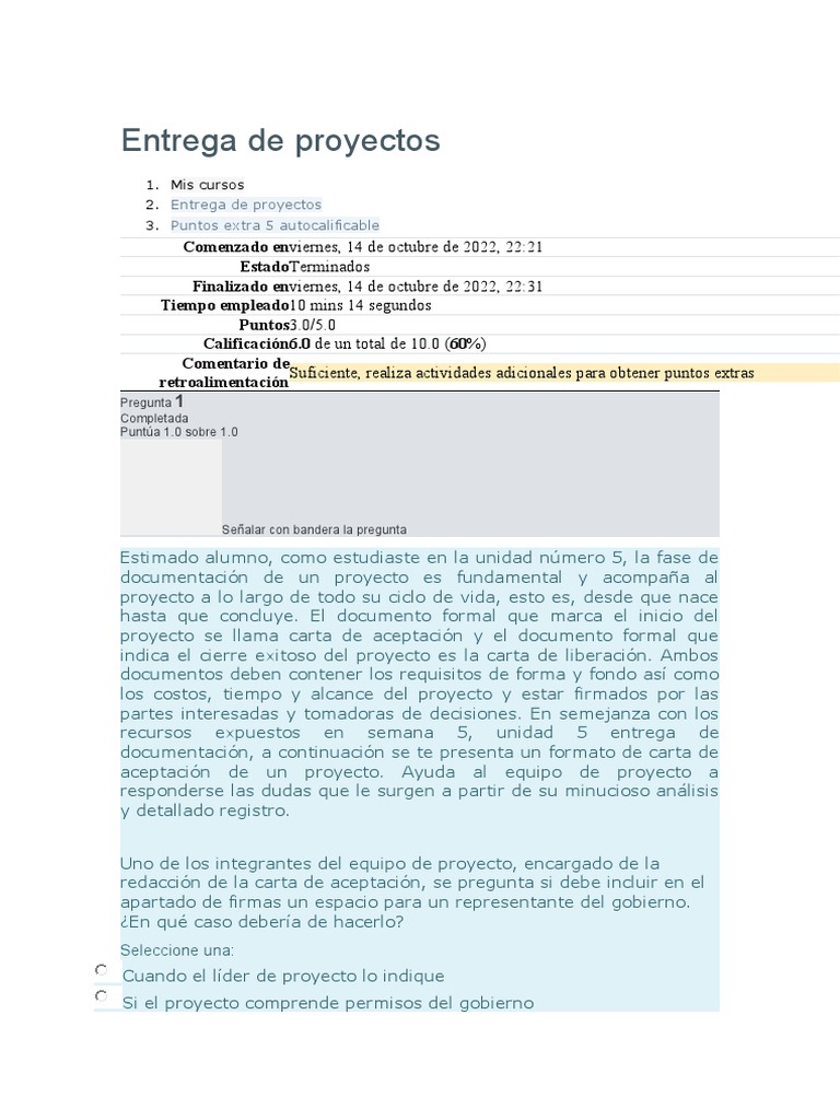 Trabajo 5 Entrega de Proyectos | PDF