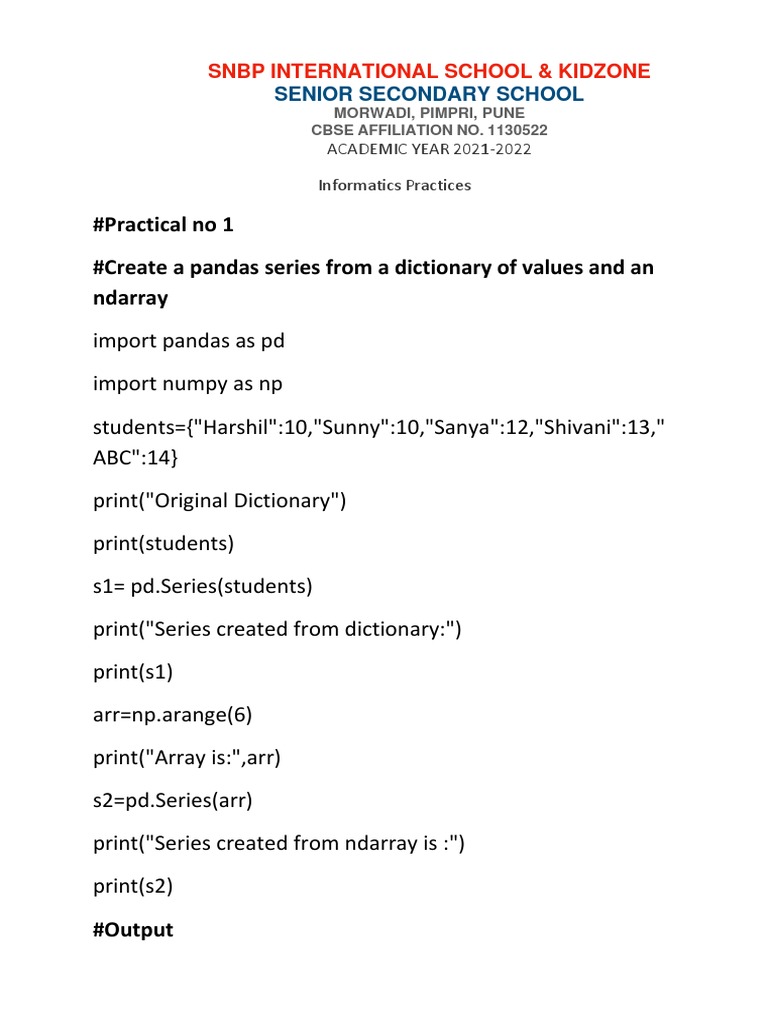 Grade 12 - IP Practicals (1 To 9) | PDF | Computing