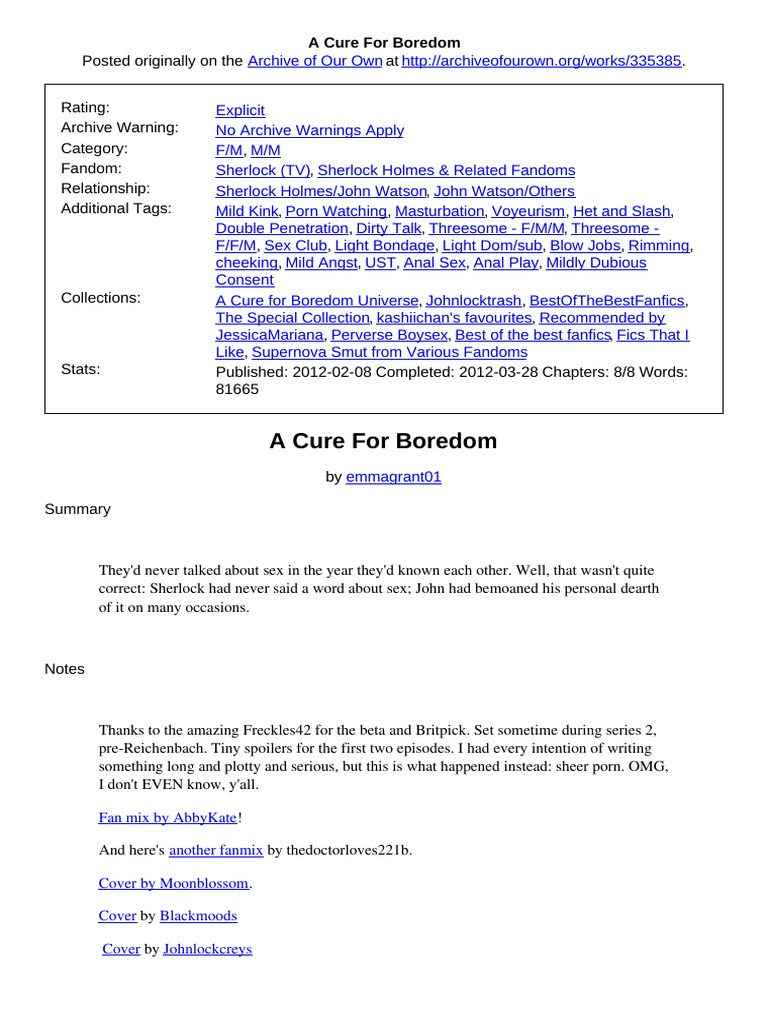 A Cure For Boredom | PDF