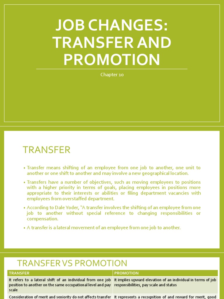 Understanding Transfers, Promotions, and the Factors That Impact Career ...