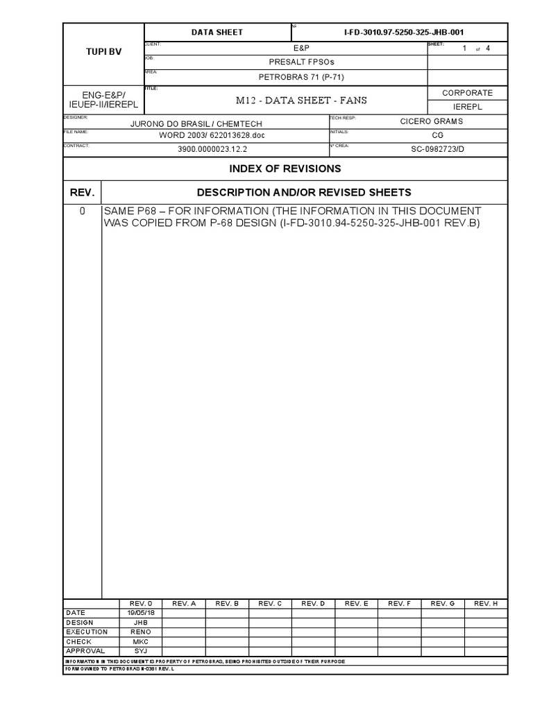 M12 - Data Sheet - Fans: Index of Revisions Rev. Description And/Or ...