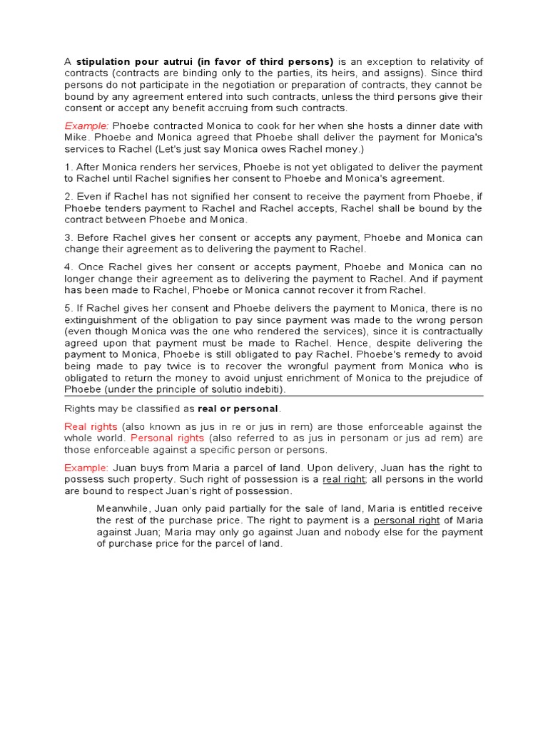 A Stipulation Pour Autrui | PDF | Payments | Civil Law (Common Law)