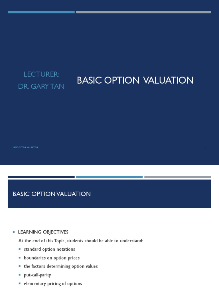 Basic Option Valuation | PDF | Option (Finance) | Valuation (Finance)