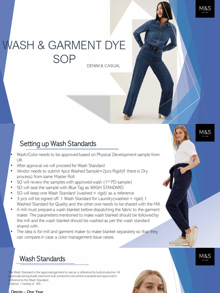 WASH & GARMENT DYE SOP Denim & Casual | Download Free PDF | Laundry ...