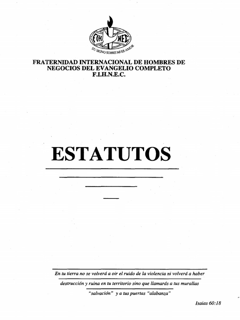 Estatutos de la FIHNEC | PDF | Creencia religiosa y doctrina
