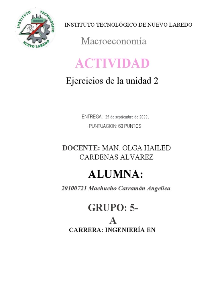 Ejercicios Unidad 2-Pib, Pin, PNB | PDF | Producto Interno Bruto ...
