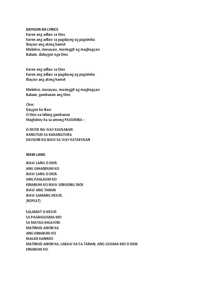 Daygon Ka Lyrics | PDF