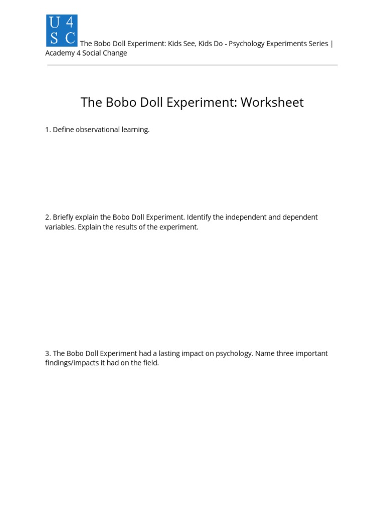 Bobo-Doll Worksheet | PDF