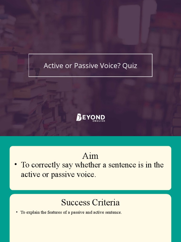 Active Passive Quiz | PDF