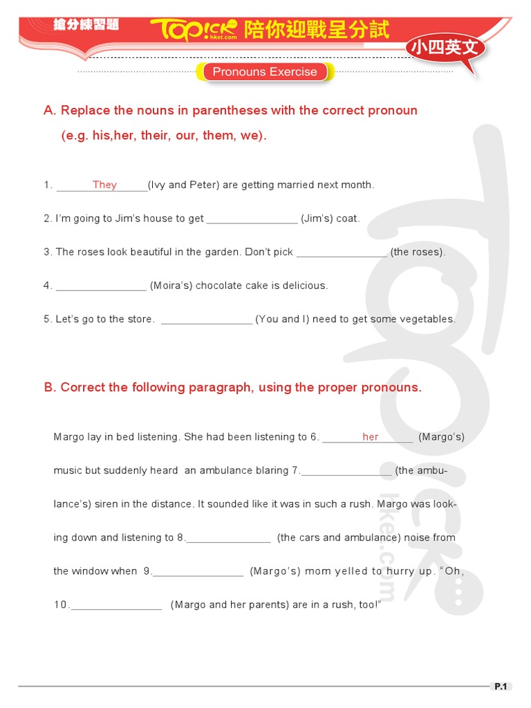 English - 1 - Exercise P4 From Topick | PDF