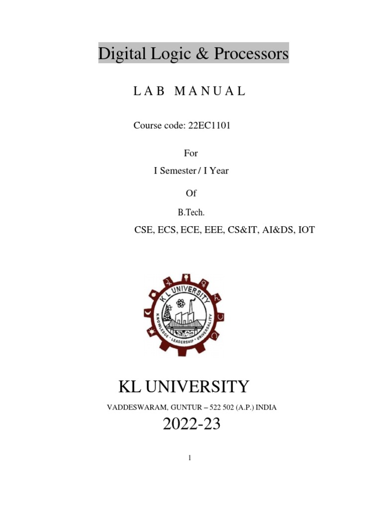 DLP Lab Manual | PDF | Logic Gate | Electronic Circuits
