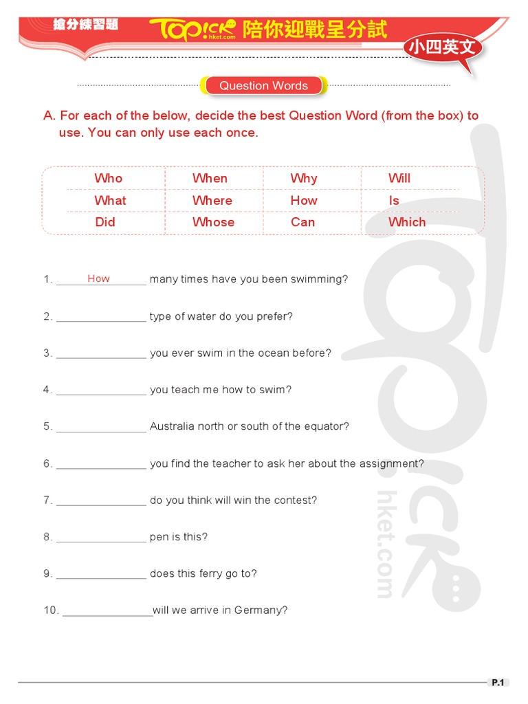 English - 8 - Exercise P4 From Topick | PDF