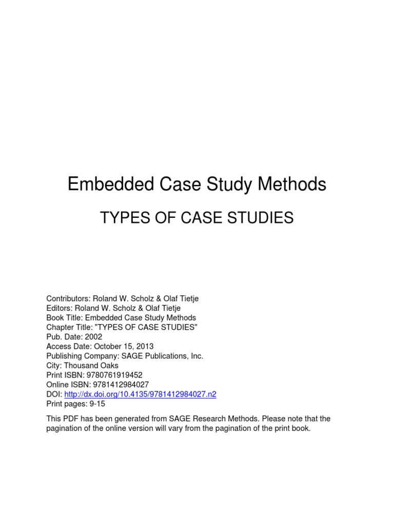 Embedded Case Study Methods | PDF | Case Study | Qualitative Research