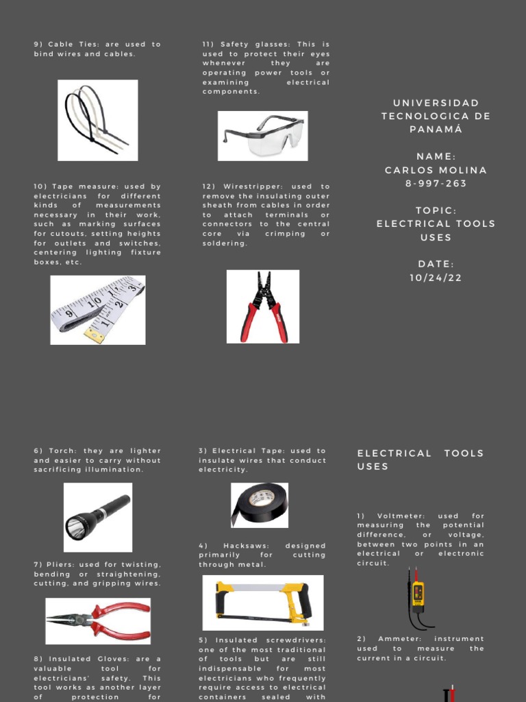 English Electrical Tools | PDF | Electrical Equipment | Electrical Engineering