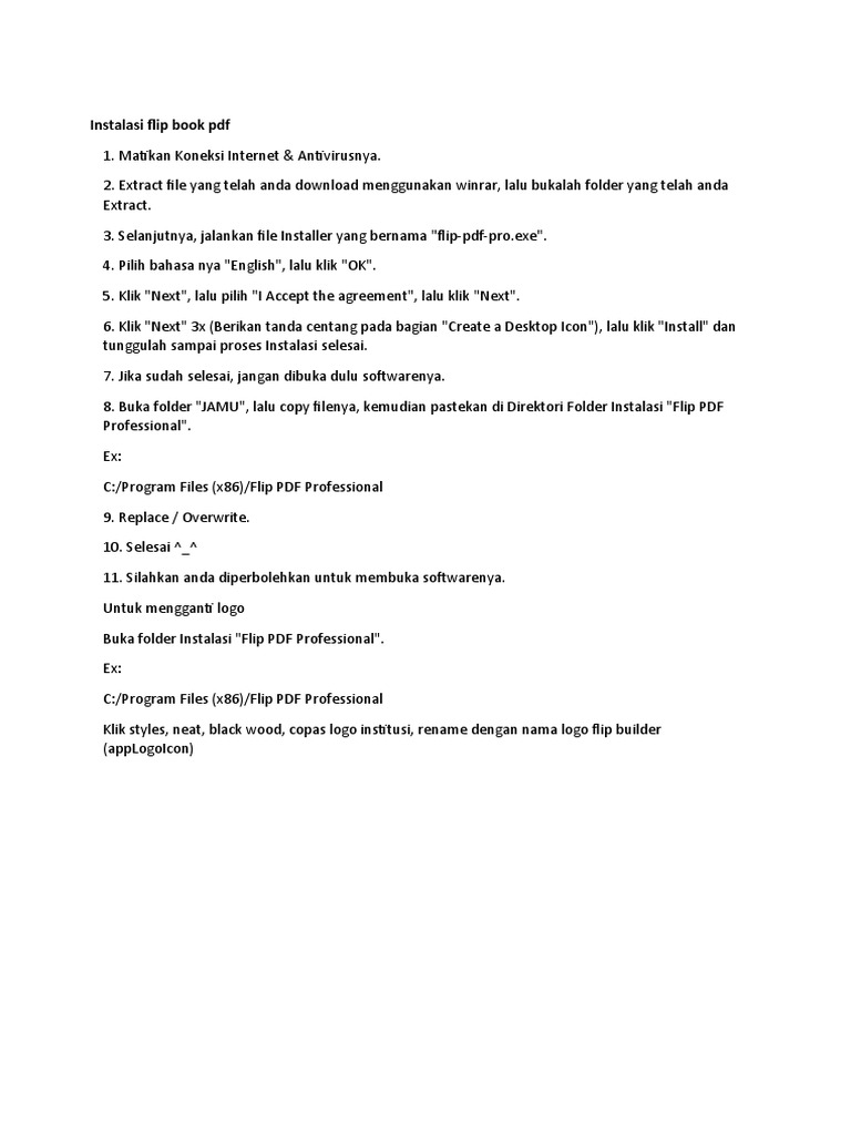 Panduan Instalasi Flip Book PDF | PDF