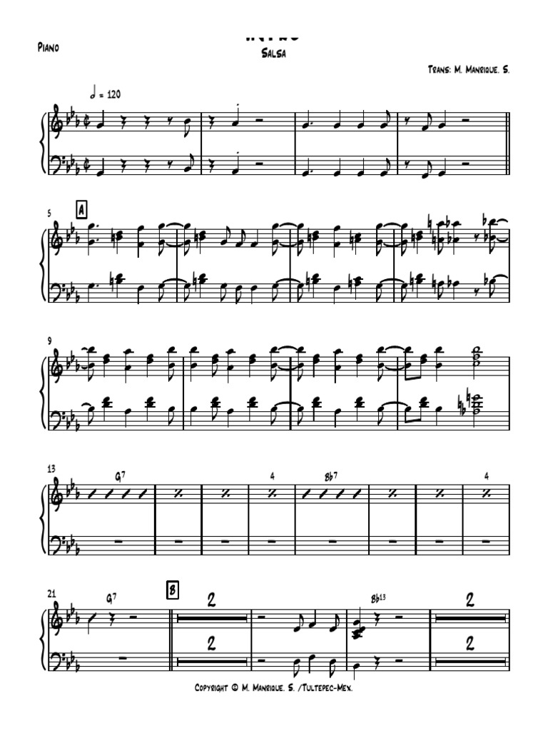 Intro Salsa - Piano | PDF