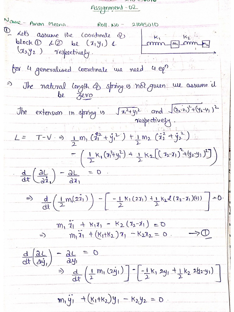 Phy 101 Assignment 2 | PDF
