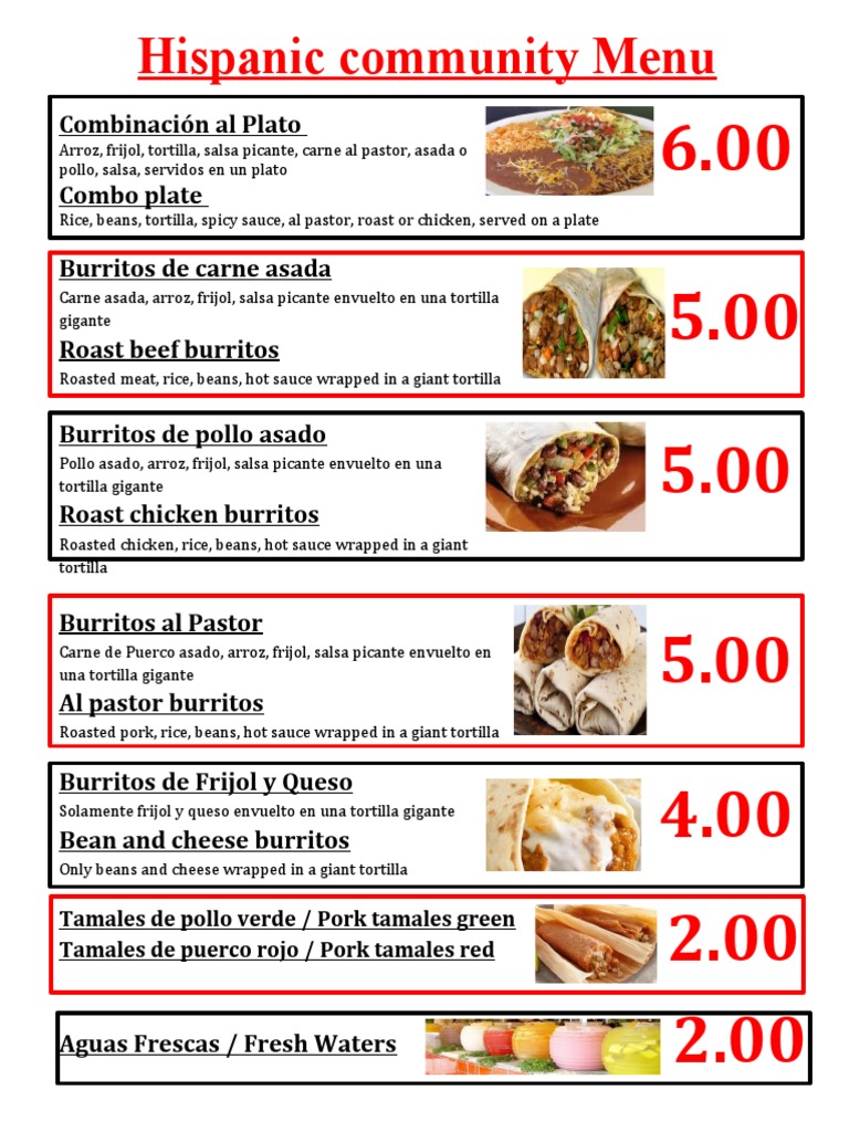 Menu Fiesta 2017 | PDF | Taco | Cocina latinoamericana