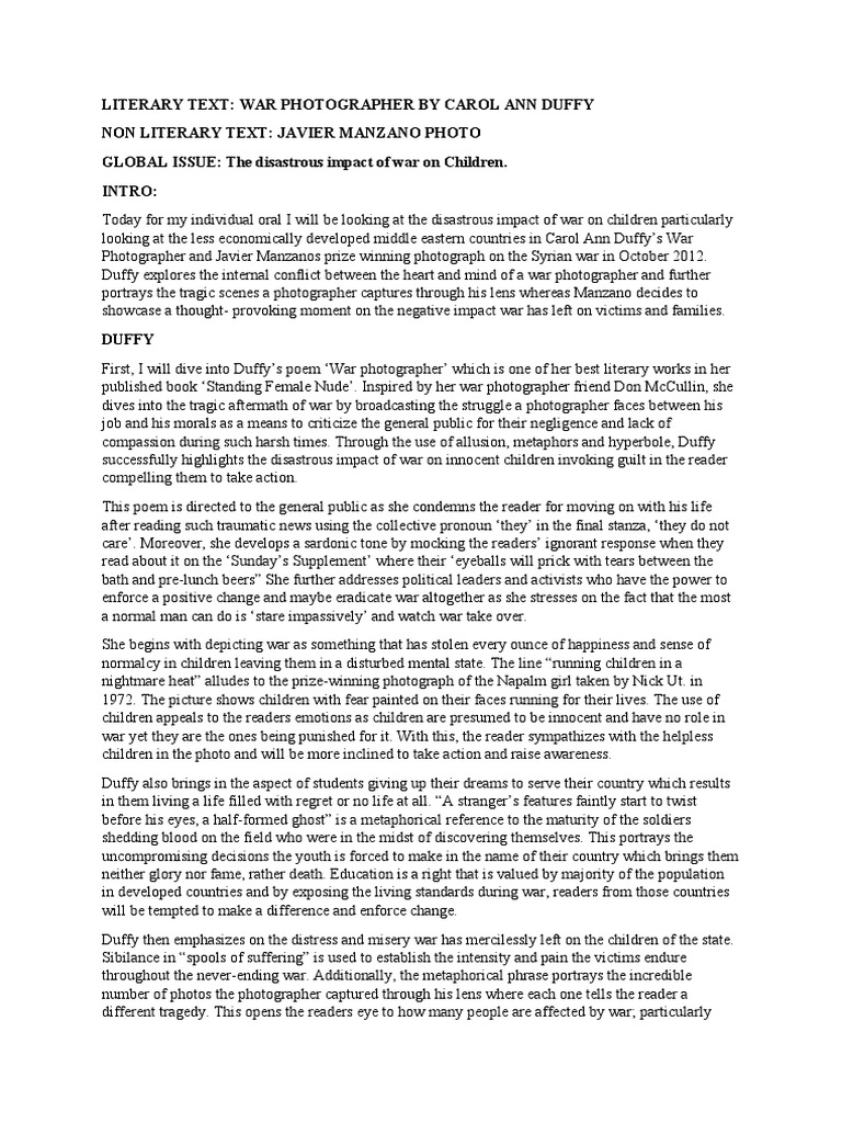 War Photographer Oral | PDF