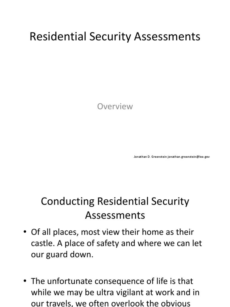 Residential Security Assessments | Download Free PDF | Cognition | Business