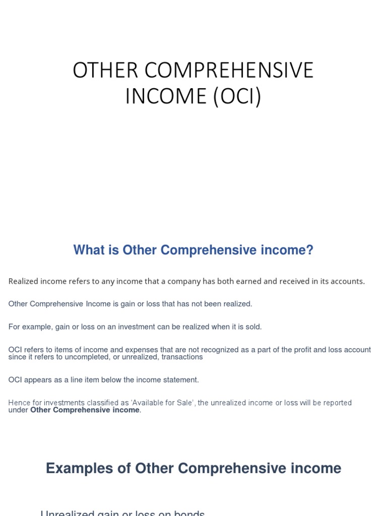 Accounting - OCI | PDF | Income Statement | Investing