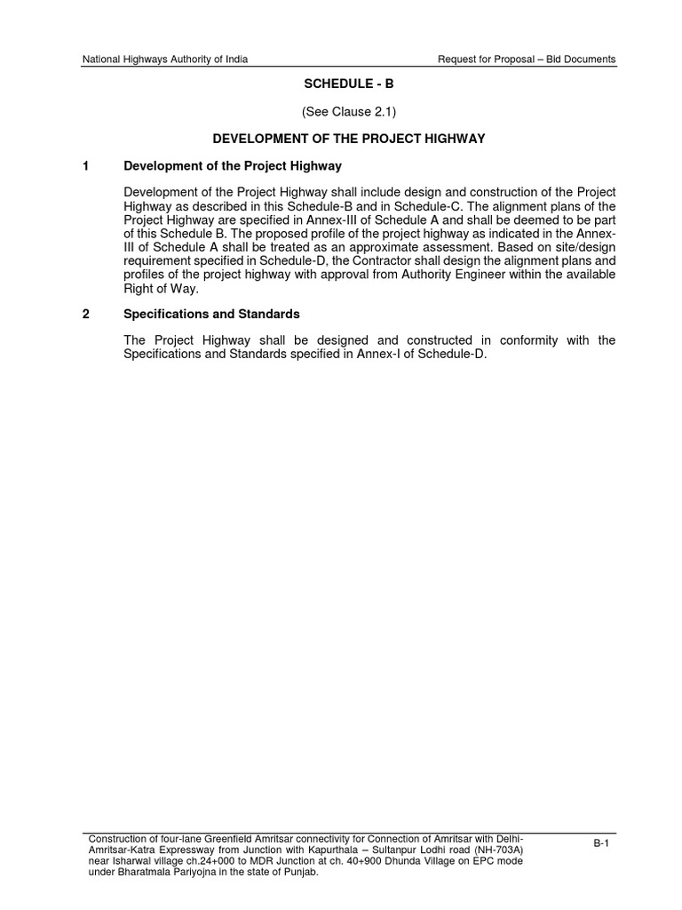 Schedule B | PDF | Interchange (Road) | Road